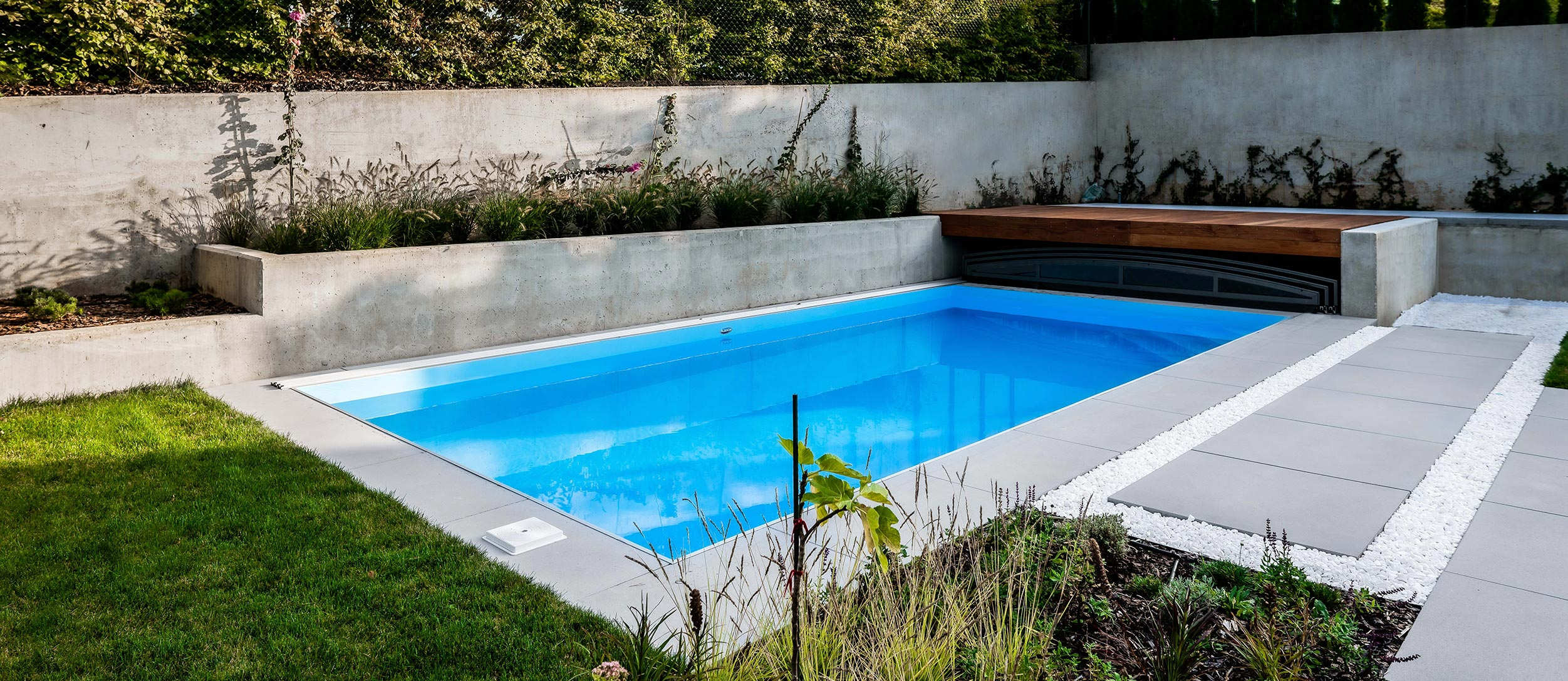 Bazén 4x8 m s nízkým zastřešením | ALBIXON a.s.